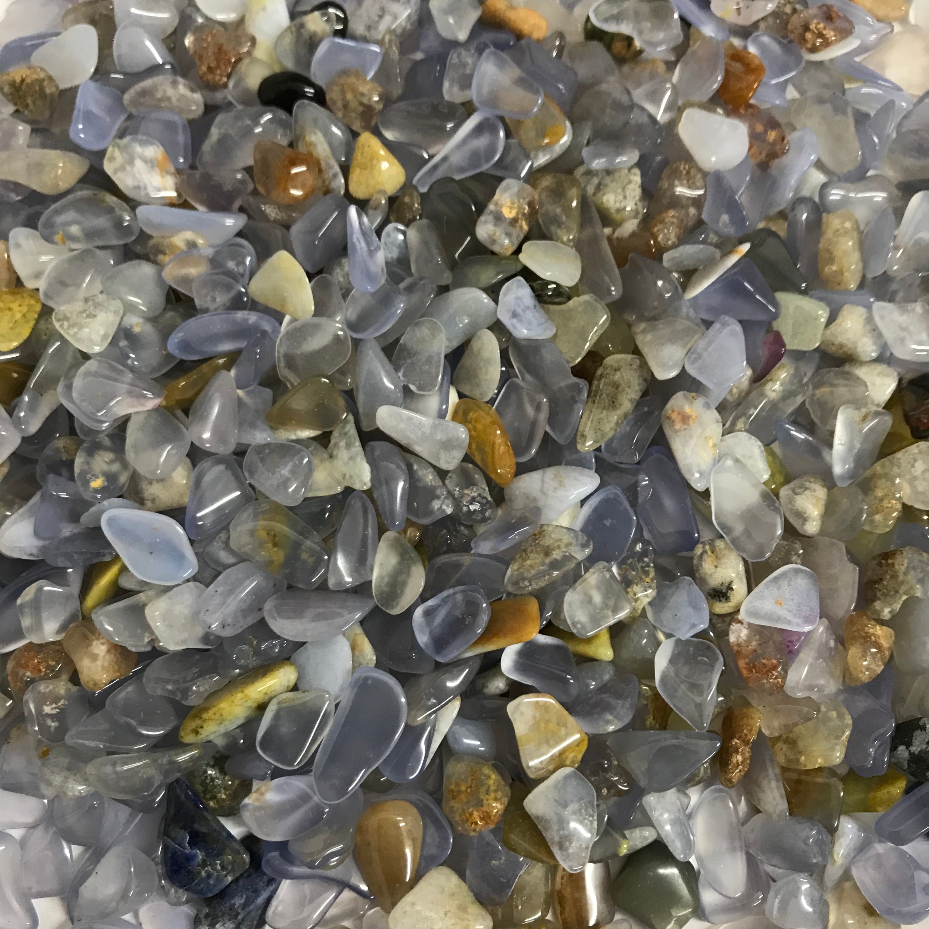 Extra Small Blue Chalcedony Tumble Stones – Crystal Geological