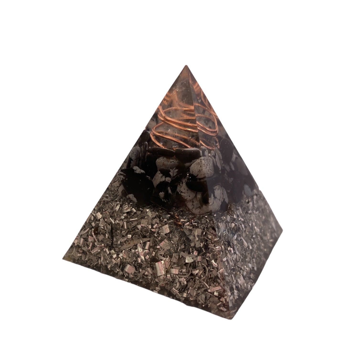 Snowflake Obsidian Orgonite Pyramid - 5cm – Crystal Geological
